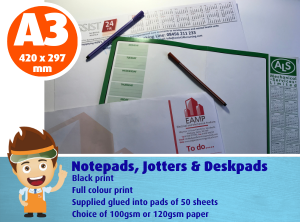 A3 size – Notepads, Jotters & Deskpads | John Brailsford Printers ...